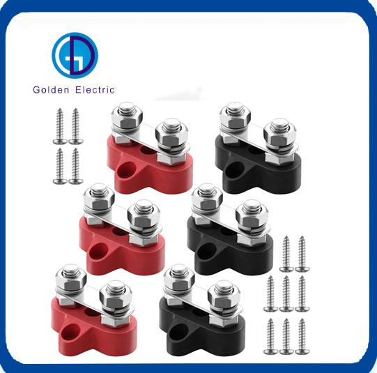Battery Power Distribution Block Power Single Heavy-Duty Terminal Studs Distribution Dual M8 Terminal Studs Bus Bar