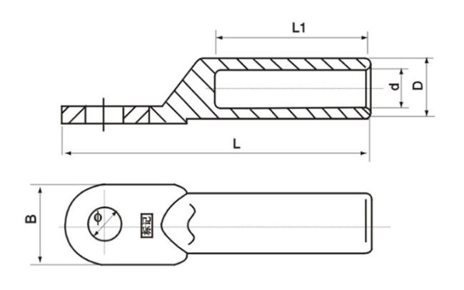 Hot Selling Copper Aluminium Bare Connecting Terminal Naked Cable Lug Weld Cable Terminal Lugs