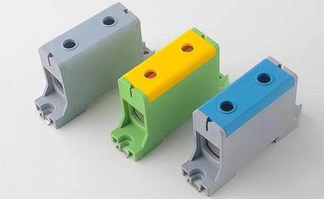 High Current 2p/4p Power Distribution DIN Rail Mounted 750V 800V Terminal Connector Electrical Terminal Block