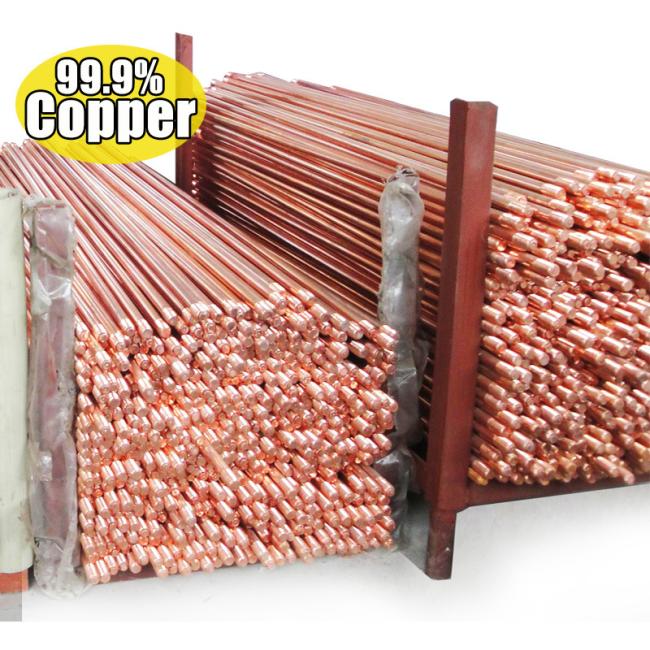 Chinese Copper Rod Manufacturer Solid Copper Earth Rods Pure Copper Ground Rod for Wholesale