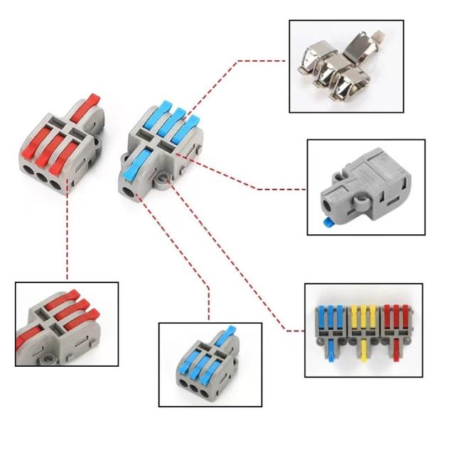 DIY Panel Mounted Reusable Junction Box Lever Nut Fast Connector 32A Electrical Wire Connector