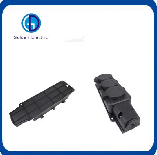 220V 2pin IP54 Waterproof Connectors AC Power with Cover Wireless Extension 3 Outlets Power Strip 16A 3500W