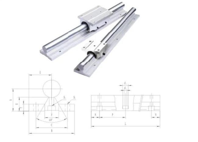 Linear Rail SBR20-1200mm 2 Set Shaft Rod Guide Support Linear Rail Shaft Guideway for 20mm Block Bearings