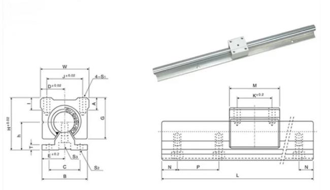 Precision Linear Guide SBR25 Guide Rail Opening Slider Slide Table Woodworking Sliding Table Saw Line Rail Rail