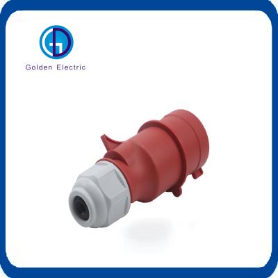 China IP44 16A 32A 2p 3p 4p European Standard Industrial Power Plugs and Sockets Panel Mounted Socket 220V 380V for sale