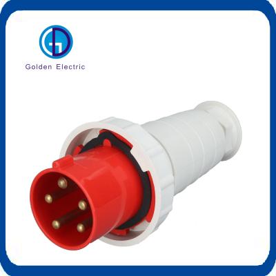 Dustproof PA66 3 Pin Industrial Plug 220V Yellow Red Streamlined Installation