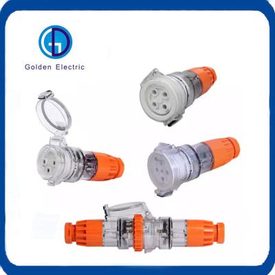 China IP66 Australia Electrical Connector 20A 32A 40A 50A Three Phase Waterproof Round Pin for sale