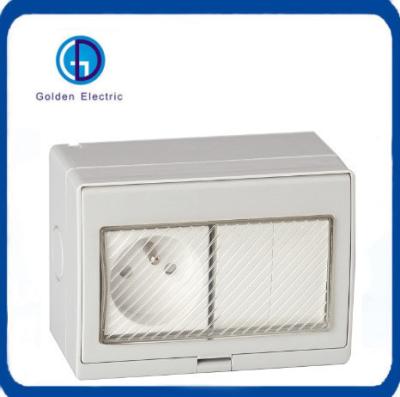 China Porous Surface Mounted French Type 2gang Switch 1gang Socke Switch Socket Waterproof for sale