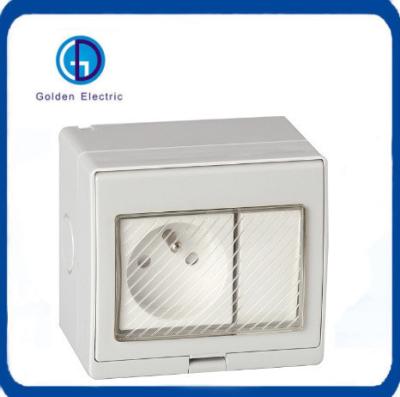 China Porous Surface Mounted French Type 2gang Switch 1gang Socke Switch Socket Waterproof for sale