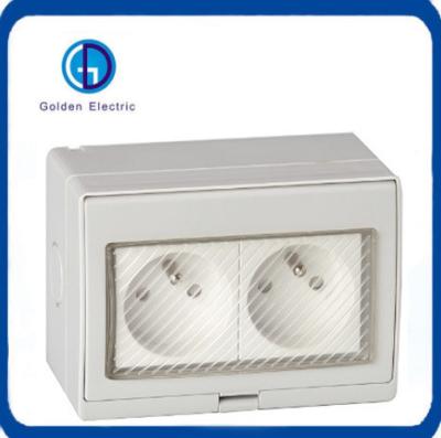 China Porous Surface Mounted French Type 2gang Switch 1gang Socke Switch Socket Waterproof for sale