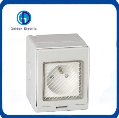 China Porous Surface Mounted French Type 2gang Switch 1gang Socke Switch Socket Waterproof for sale