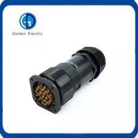 China 19pin Male Female Industrial Plug Socket Compact Structure Panel Mounting Angled Socket for sale