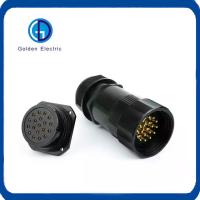 China 19pin Male Female Industrial Plug Socket Compact Structure Panel Mounting Angled Socket for sale