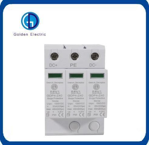 Quality 20ka 40ka PV DC Solar Lightning SPD Surge Protector Protective Protection Device for sale