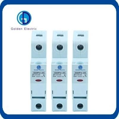 China Solar PV Control Fuse Holder DC 1000V 1p 10A 16A 20A 25A 32A Electric Ceramic Cylinder Fuse Link with Indicator for sale