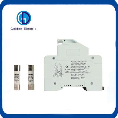 China Solar PV Control Fuse Holder DC 1000V 1p 10A 16A 20A 25A 32A Electric Ceramic Cylinder Fuse Link with Indicator for sale