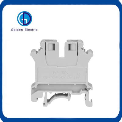 China Universal UK6n 24-10AWG DIN Rail Wire Terminal Blocks for Rectangular Wiring Needs for sale