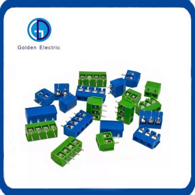 China 15A Screw Fixed PCB Terminal Block Connector 2p 3p 4p 5.0mm Straight Pin Blue Green Splicing Type for sale