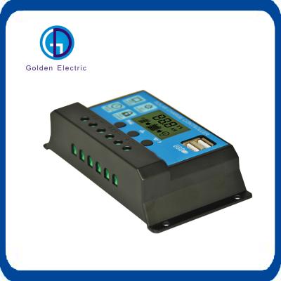 China LCD Display Solar Charge Controller 30A/20A/10A 12V 24V Auto with Double USB PV Regulators Battery Chargers for sale
