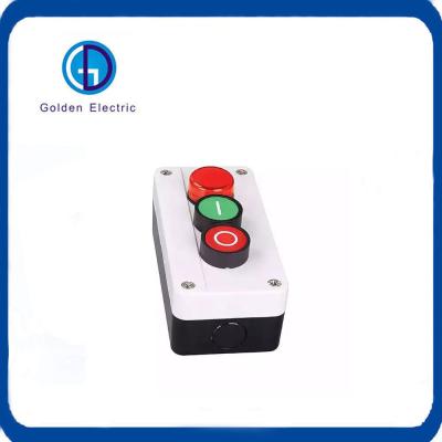 China 10A Push Button Start Stop Label No Nc Red Pilot Light Spring Return Control Box for sale