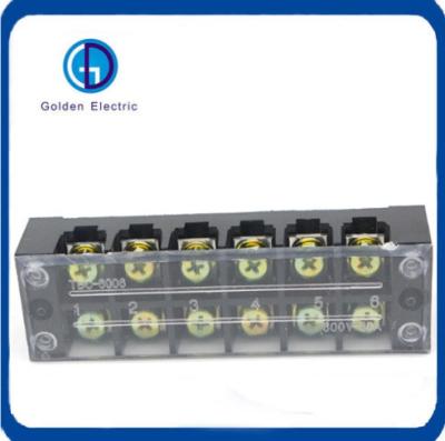 China Tb Series Screw Fixed Barrier Terminal Block with Transparent Cover Material Resin for sale