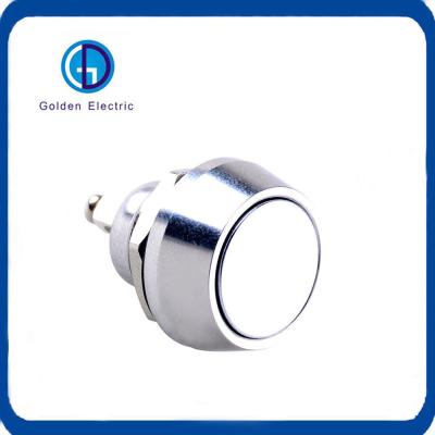 China Small Size Metal Push Button Switch 12mm LED Waterproof Flat Round for sale