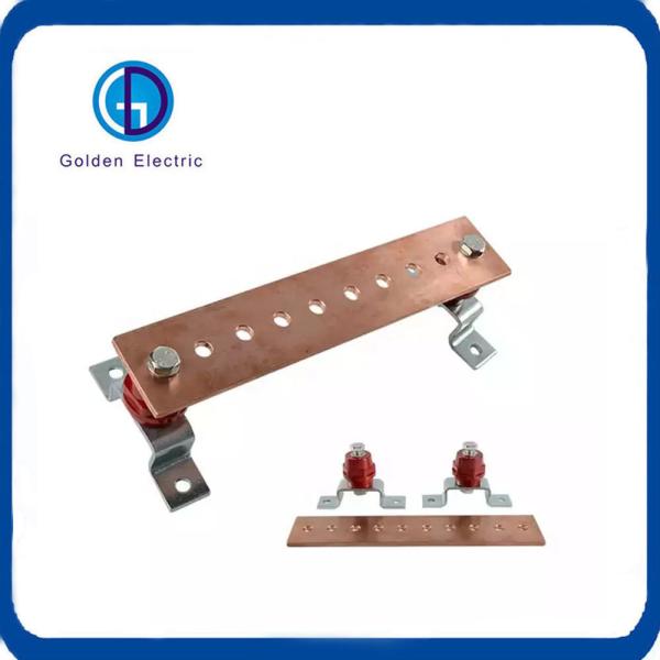 Quality Grounding System Copper Grounding Earth Busbar with Insulators and Thickness 3mm-20mm for sale