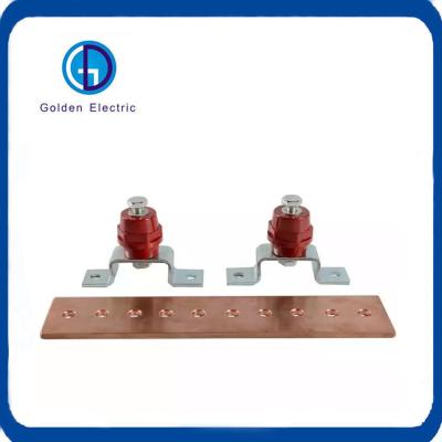 China Grounding System Copper Grounding Earth Busbar with Insulators and Thickness 3mm-20mm for sale