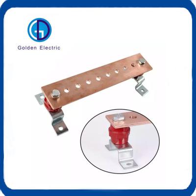 China Grounding System Copper Grounding Earth Busbar with Insulators and Thickness 3mm-20mm for sale