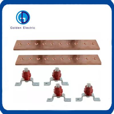 China Grounding System Copper Grounding Earth Busbar with Insulators and Thickness 3mm-20mm for sale