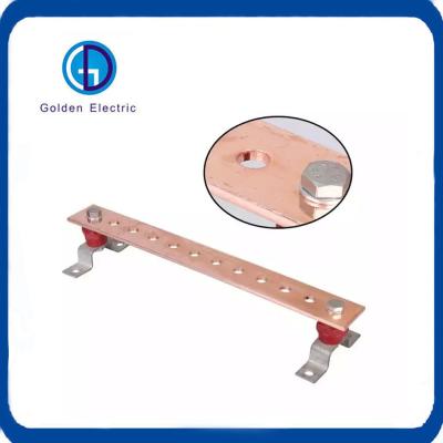 China Grounding System Copper Grounding Earth Busbar with Insulators and Thickness 3mm-20mm for sale