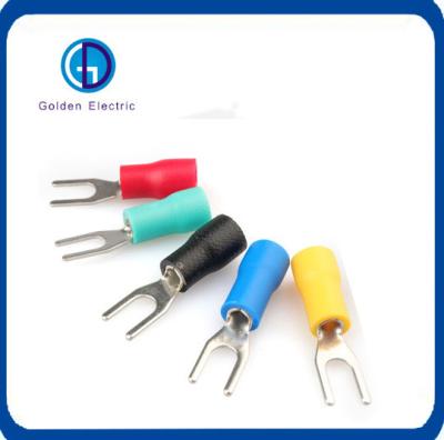 China Customization Spade Terminal Fork Sv Block Plastic Solder Sleeve Insulated Cold End Terminal Crimp Wire Connectors for sale