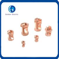 China Small Size Brass Coated Grounding Split Bolt Flame Retardant Easy installation for sale