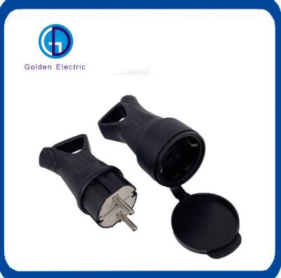 Cina 16A gomma industriale CE Schuko Plug Best seller per nero e tensione nominale 110-250V in vendita