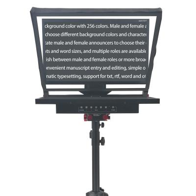 China 24 inch Single Screen Wireless Remoter Tripod Broadcasting Announcer Teleprompter for Live Stream for sale