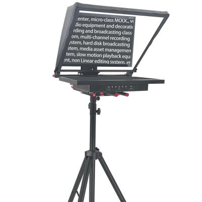 China 24 inch Single Screen Wireless Remoter Tripod Broadcasting Announcer Teleprompter for Live Stream for sale