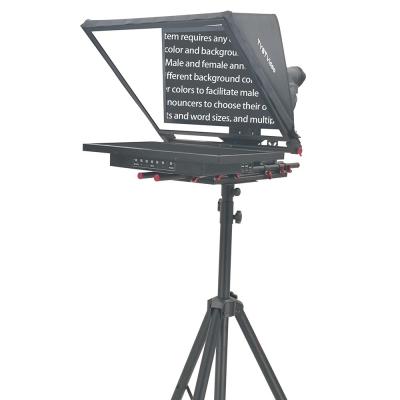 China 24 inch Single Screen Wireless Remoter Tripod Broadcasting Announcer Teleprompter for Live Stream for sale