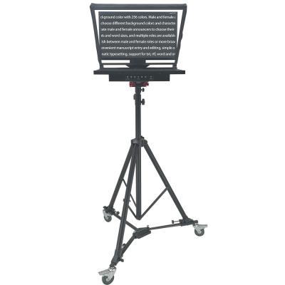 China 24 inch Single Screen Wireless Remoter Tripod Broadcasting Announcer Teleprompter for Live Stream for sale