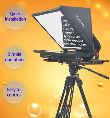 China 24 Inch Monitor Studio Embedded Computer Broadcast Grade Teleprompter with Caster Tripod for sale