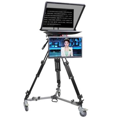 China TS-T110/24D 24inch Dual Screen Live Broadcasting Self-Check Screen Caster PTZ Tripod Wireless Remoter Teleprompter for sale