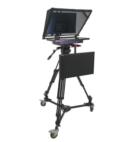 21 inch Dual Screen Studio Teleprompter with PTZ Caster Tripod and Wireless Remoter