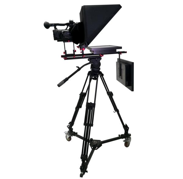 21 inch Dual Screen Studio Teleprompter with PTZ Caster Tripod and Wireless Remoter