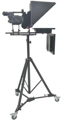 China Dual Large Screen Teleprompter for Studio Room News Broadcasting Campus TV Station Black for sale