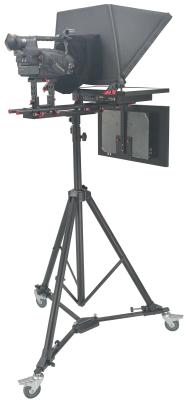 China Dual Large Screen Teleprompter for Studio Room News Broadcasting Campus TV Station Black for sale