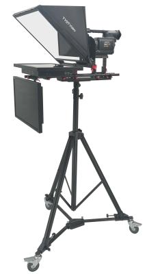 China Dual Large Screen Teleprompter for Studio Room News Broadcasting Campus TV Station Black for sale