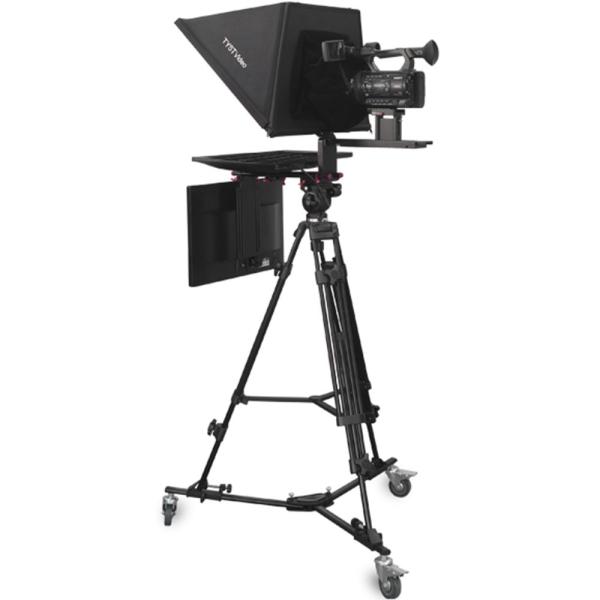 Quality TS-T110/22D Studio Teleprompter 22 Inch Dual Screen Caster PTZ Tripod Tempered for sale