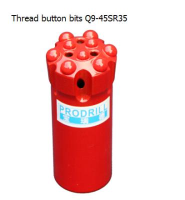 China Manufacture Thread button bits Q9-45SR35 for Bench Drilling Long Hole Drilling Underground for sale