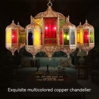 China Vintage Copper Chandelier Hardwired E14 Light Source for sale