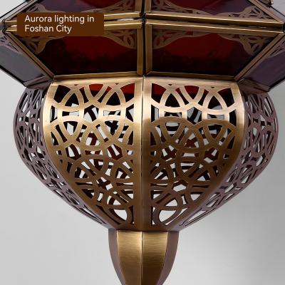 Cina Lampade da parete in vetro di rame colorato in stile arabo con comando di interruttore in vendita