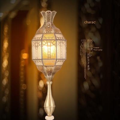 China Restaurant Decorative Copper Standing Lamp Copper Retro Floor Lamp for sale